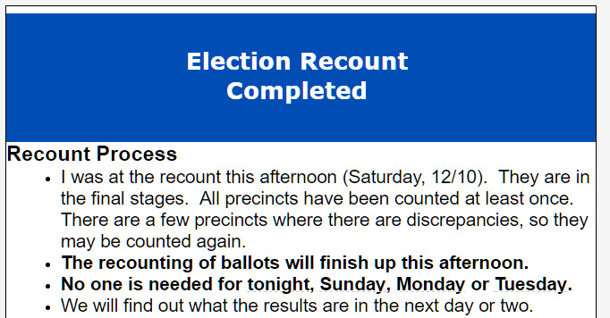 Recount Complete | Tredyffrin Township Democrats