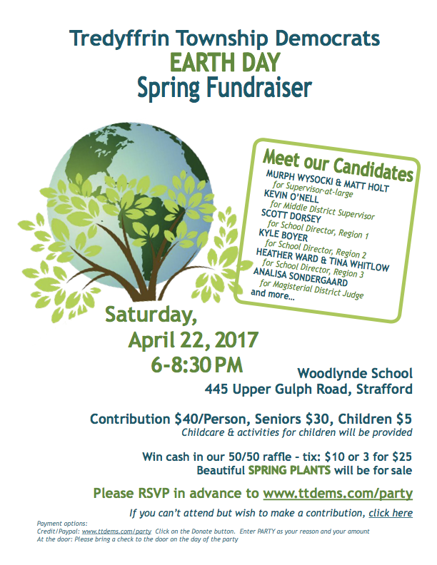Spring Fundraiser! - Tredyffrin Township Democrats