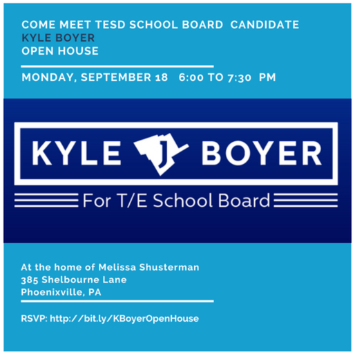 Meet Kyle Boyer, Monday September 18 - Tredyffrin Township Democrats